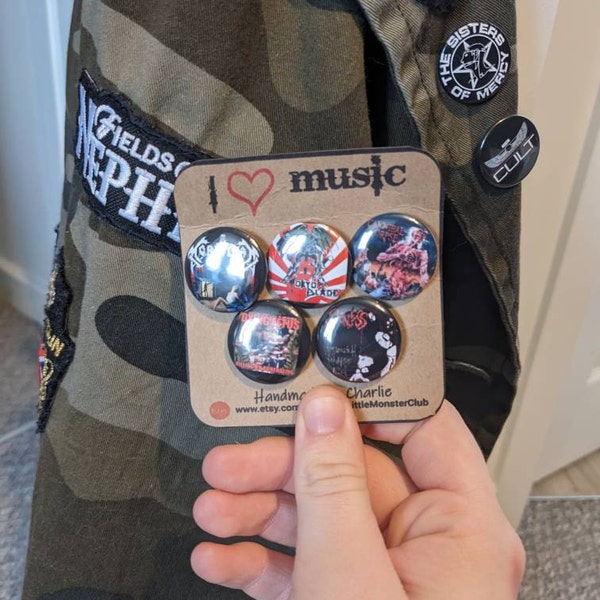 BAND LOGO Pins - Rock Punk Metal Pop - Music Pins - Any Band - Choose ...