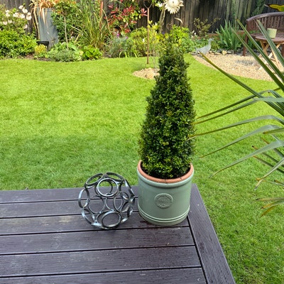 Metal Rusty Garden Modern Art Open Sphere Orb Sculpture Ornament - Etsy UK