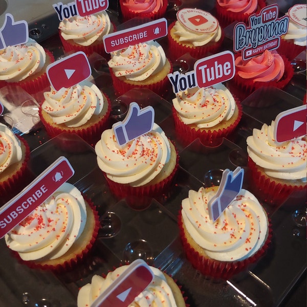Youtube Cupcake Topper, Blogger - Etsy