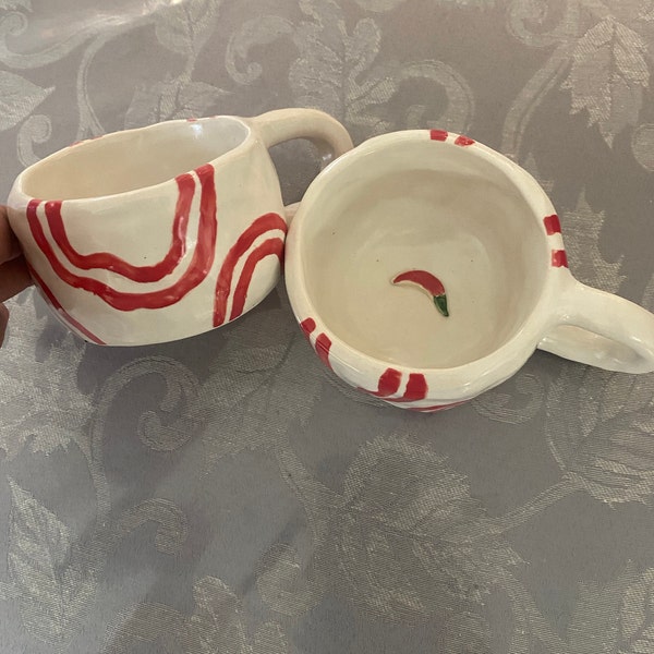 Strawberry Ceramic Mug | Handmade, Pottery, Ceramics, Dainty Pottery ...