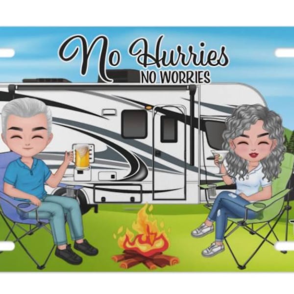 Custom License Plate for Camping Couple, Personalized Vanity Plate ...