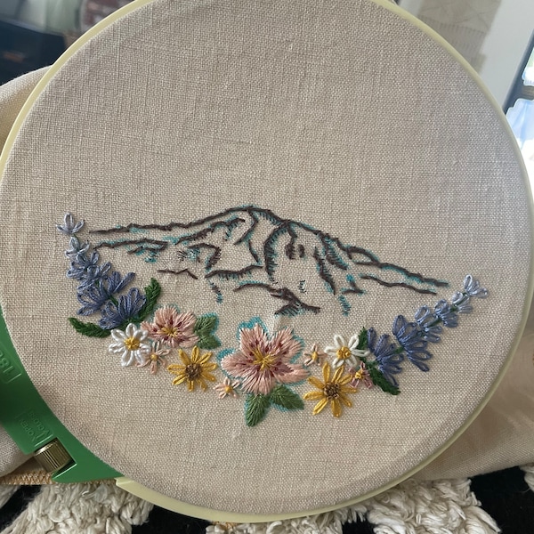 Embroidery PDF Pattern, Mt. Rainier, Pacific North West, PNW Art ...