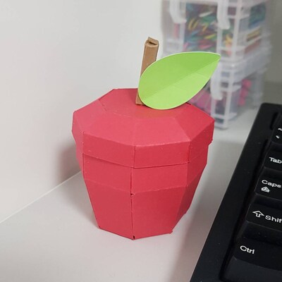SVG File: Paper 3D Apple Gift Box Treat Box Gift Card Holder 3D SVG Cut ...