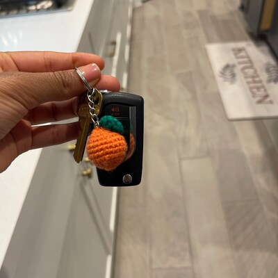 Crochet Mini Orange Keychain - Etsy