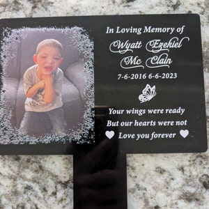 Photo Grave Marker Personalized, Temporary Grave Marker With Photo ...