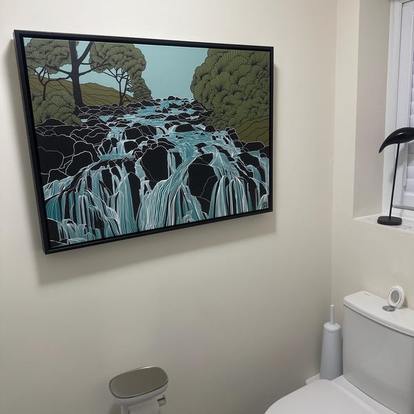 Limited Edition Print of an Original Line Drawing of Swallow Falls ...