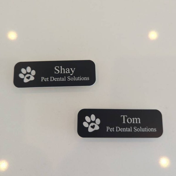 PAW PRINT Vet Tech Name Tag Veterinarian RVT Name Badge Veterinary ...