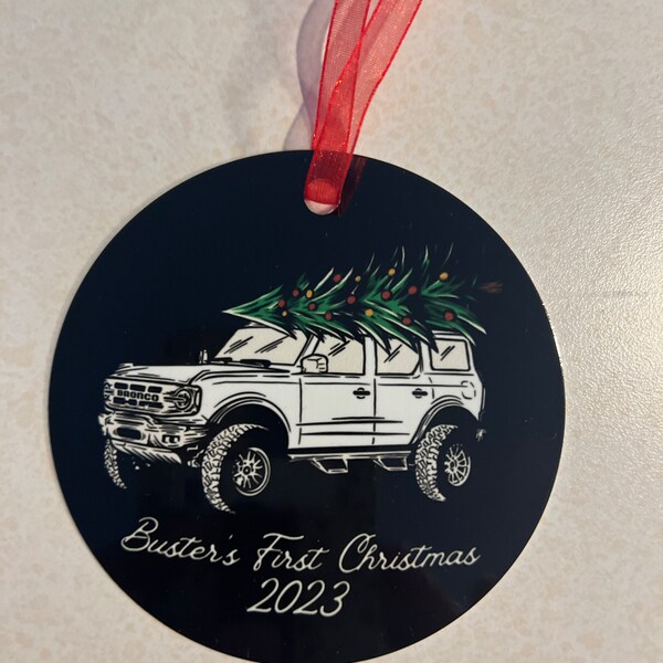 FORD BRONCO Metal Christmas Ornament, Bronco Gifts, Bronco's First ...