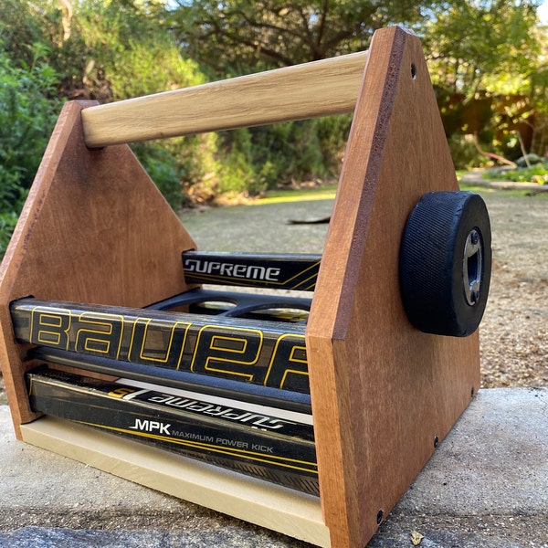 Custom Hockey 6-pack Beer Carrier | Salvaged Hockey Sticks | Wood Ends ...
