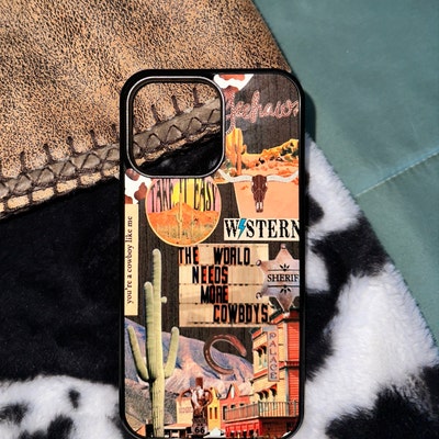 Highland Cow Cactus Phone Case / Black and White Phone Case / Cattle ...