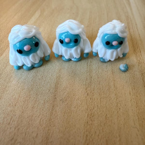 Miniature Yeti Figurine Abominable Snowman Sasquatch Tiny Big Foot Mini ...