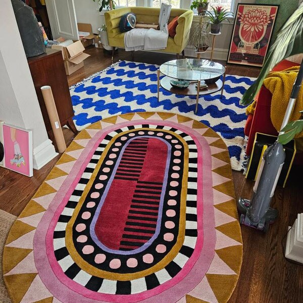 Scallop Wavy Shaped Hand Tufted Irregular Solid Color Large Area Rug ...