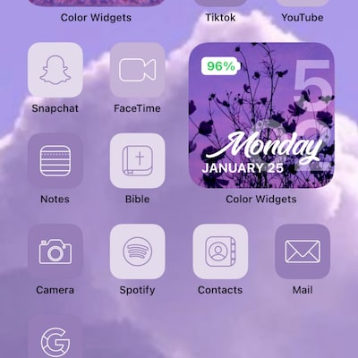 Lavender App Icons, Purple Icons, iPhone App Covers, Purple Aesthetic ...