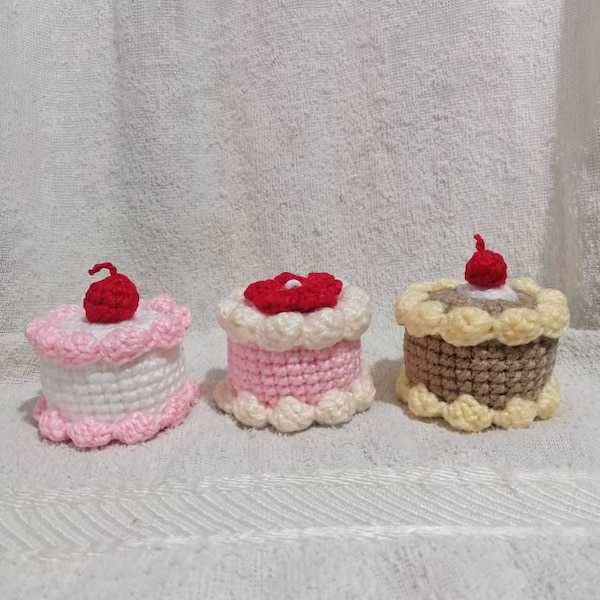 Birthday Cake Crochet Pattern, Cherry Rainbow Cake Plushie, Mini ...