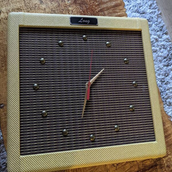 Personalized Guitar Amp Clock: Vintage Tweed, Gift for Guitarist - Etsy