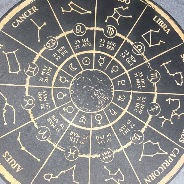 Zodiac Wheel Board // Astrology Guide // Magickal Decor - Etsy