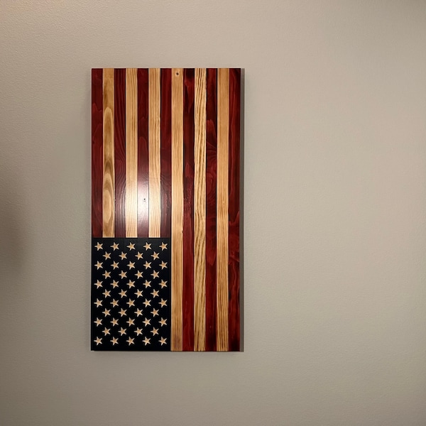 Rustic Flag (size 26x14), Customizable, Wooden Flag, Medium, Large ...