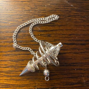 Silver Metal Spiral Vortex Divination Pendulum Dowser - Etsy UK