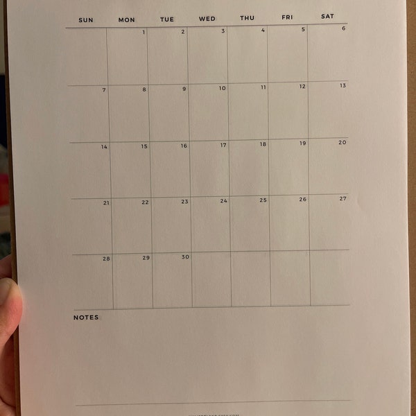 Printable Monthly Planner on Two Pages, Month at a Glance, Monthly ...