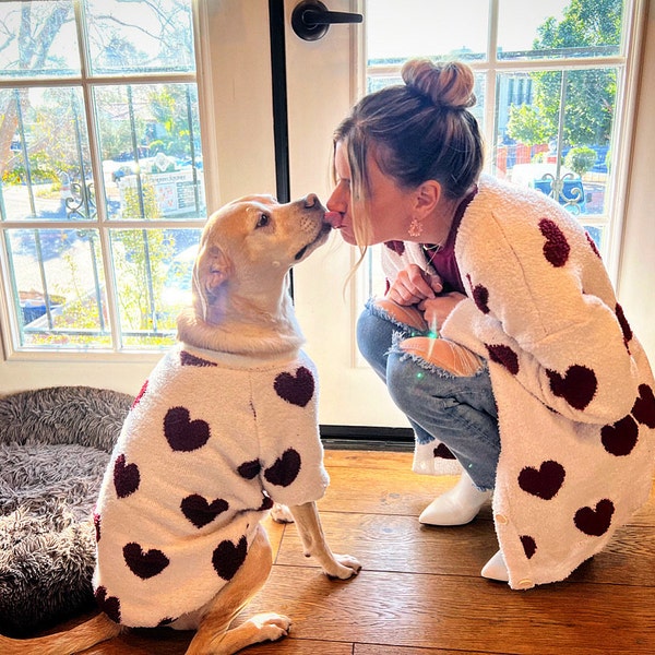 Matching Pet Owner Set Pets Cat Dog Parent Love Red Heart Shape Lover ...