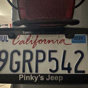 Personalize License Plate Frame Laser Engraved on High Quality Anodized ...