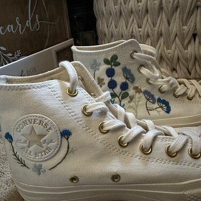 Custom Embroidered Converse High Tops/ Custom Converse Chuck Taylor ...