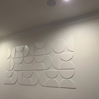 Half Circles Wall Decor, 3D Wall Art, Geometric Art, Wall Panels, Mid ...