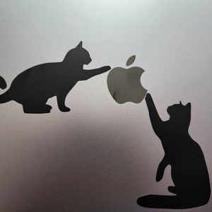 Mario Apple Sticker BLACK High Quality Vinyl Nintendo MacBook Pro Air ...