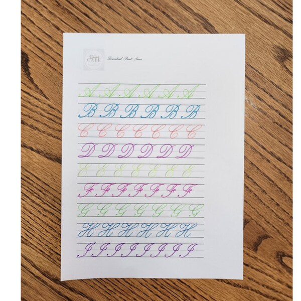 Large Print Freestyle Script Handwriting, Printable, Hand Lettering ...