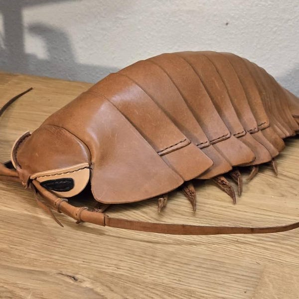 Leather Isopod Sling Bag PDF Pattern: Giant Bathynomus Design (SVG, DXF ...