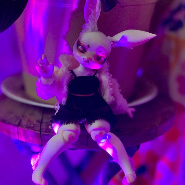 3D Printed PLA Plastic 30cm BJD, Furry Bunny Ball Jointed Doll, Pre ...