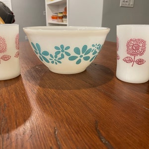 RARE Agee Crown Pyrex Turquoise Picket Fence Ramekins - Etsy