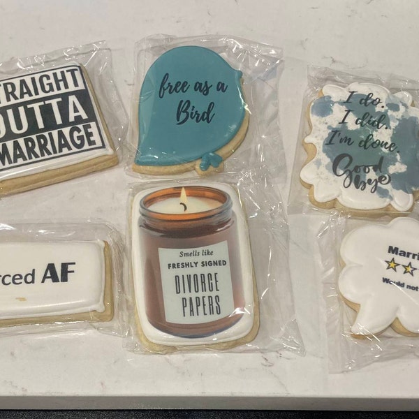 1 Dozen Divorced AF Themed Decorated Sugar Cookies Newly Divorced Gift ...