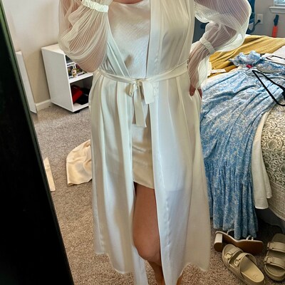 Bride Robe With DETACHABLE Feather Sleeves Bridal Robe Short White ...