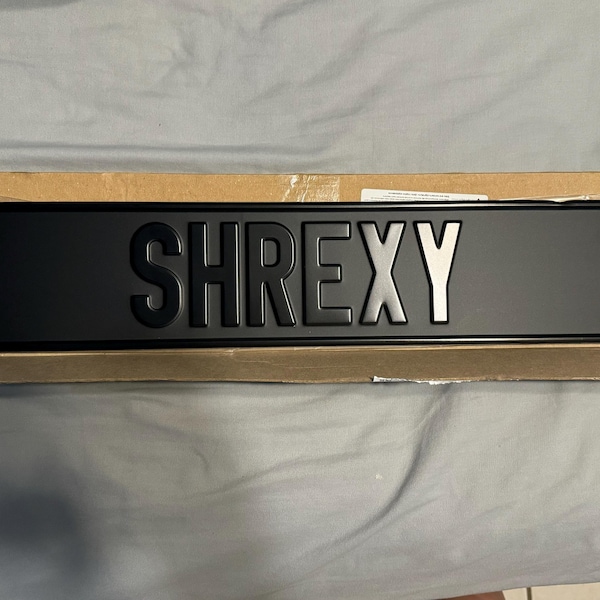 Custom Black on Black Nameplate Name Plate Black European License Home ...