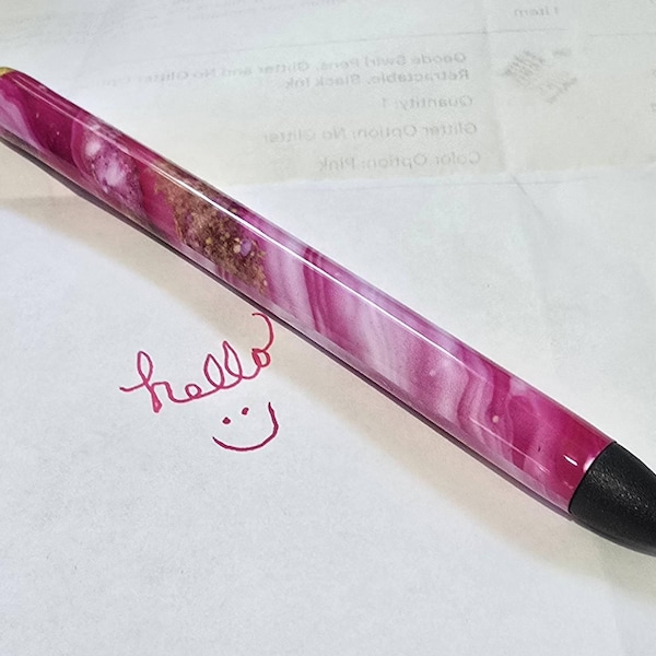 Geode Swirl Pens, Glitter and No Glitter Option, Refillable ...