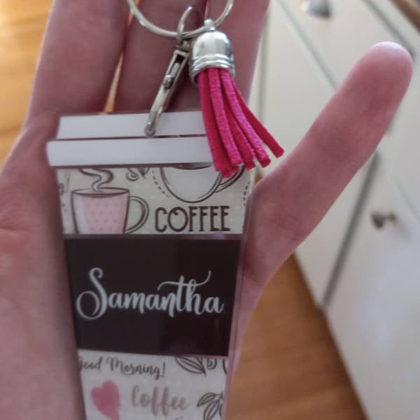 COFFEE KEYCHAIN | Coffee Lovers | Personalized Keychain | Gift for Her ...