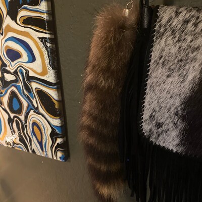 Raccoon Tails Raccoon Tail Keychain Taxidermy Keychain Raccoon Tail ...