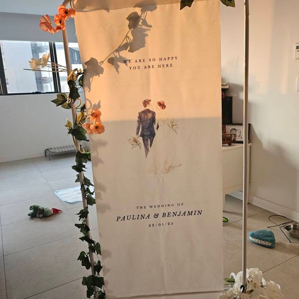 Baby Birthday Banner, Custom Linen Design, Fabric Sign, Party ...