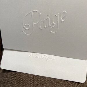 Emboss Note Cards Emboss Stationery Personalized Stationary Set Emboss ...