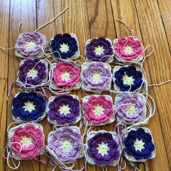 Crochet Pattern Flower Square Pattern - Ready for Immediate Download ...