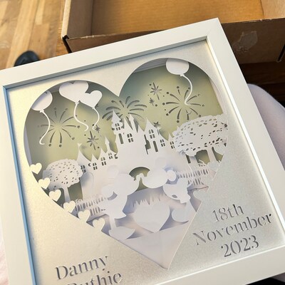 Personalised Wedding Light up Shadow Box Frame. Mr and Mrs, Mr and Mr ...
