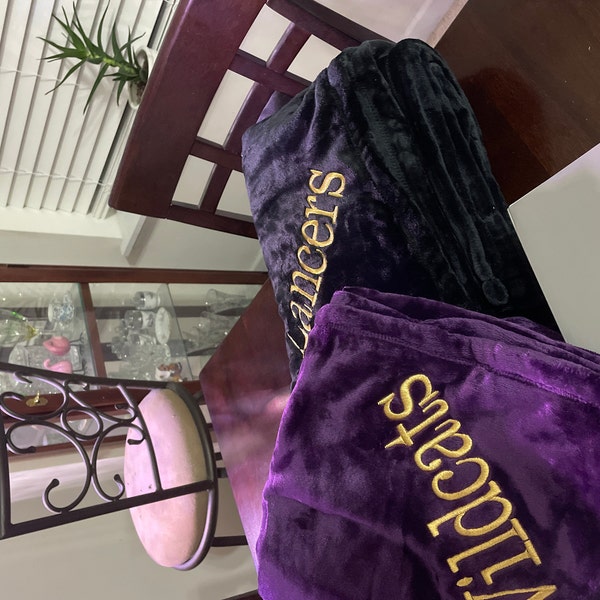 Personalized Custom Soft Blanket With SERIF BLOCK Name - 9 Colors to ...
