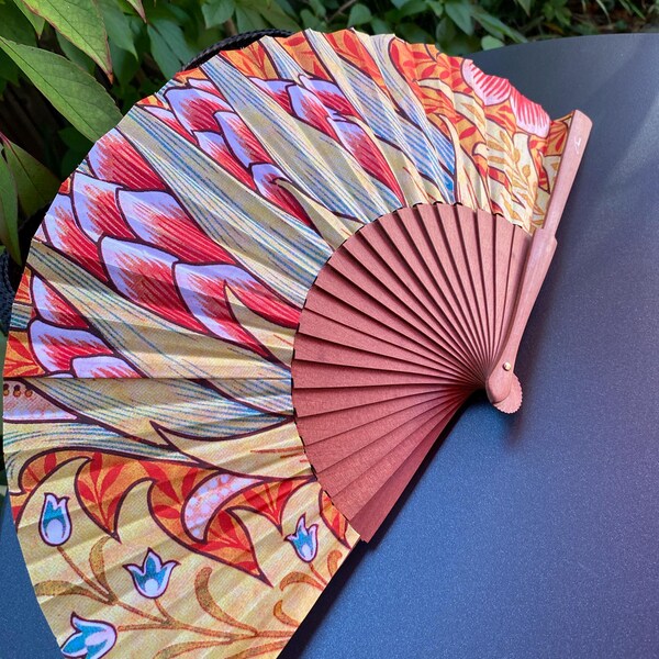 Folding Hand Fan, Spanish Hand Fan, Wood and Silk-like Fabric Fan ...