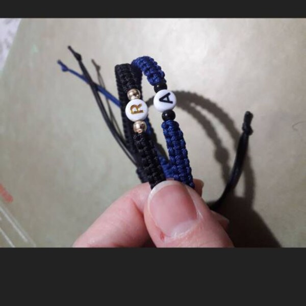 Set of 2 Custom Couple Initial Bracelets - Personalized Partners ...