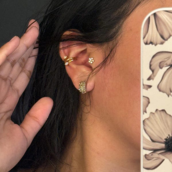 Gold Daith Jewelry Earring, Simple Titanium Minimalist Daith Jewelry ...