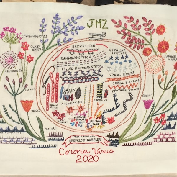 Original Dropcloth Embroidery Sampler - Etsy