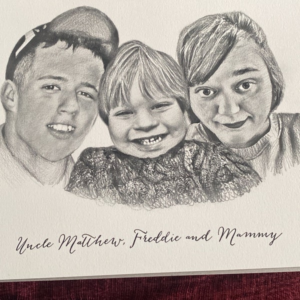 Family Portrait, Pencil Sketch, Family Sketch, Pencil Drawing, Photo ...