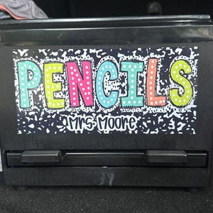 Personalized Teacher Pencil Dispenser Decal: Custom Label (dispenser ...