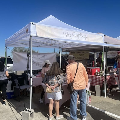 Custom 10x10 Tent Craft Show Package, Front 1x9 Banner, Back 3x8 Sign ...